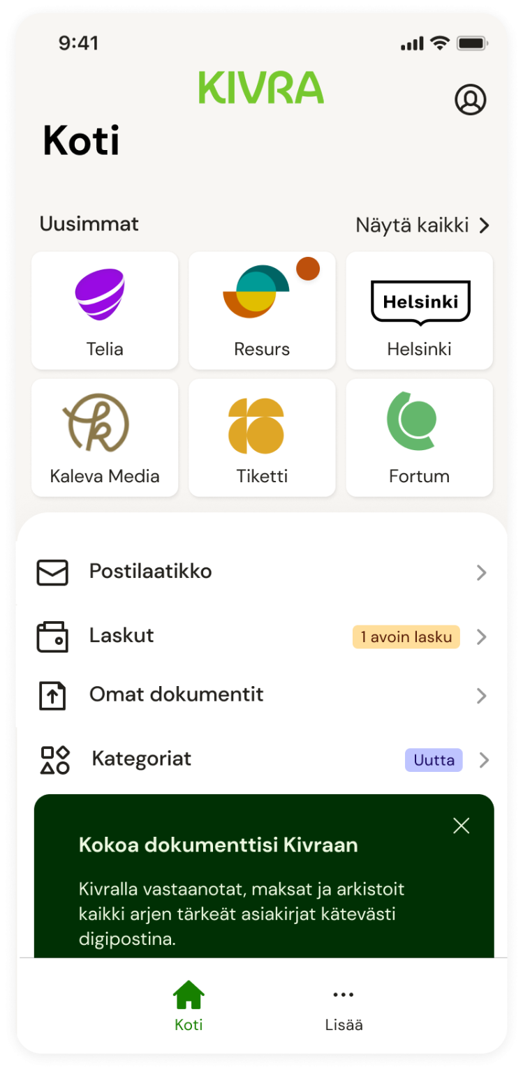 Ota käyttöön Kivra - osallistut lahjakortin arvontaan!